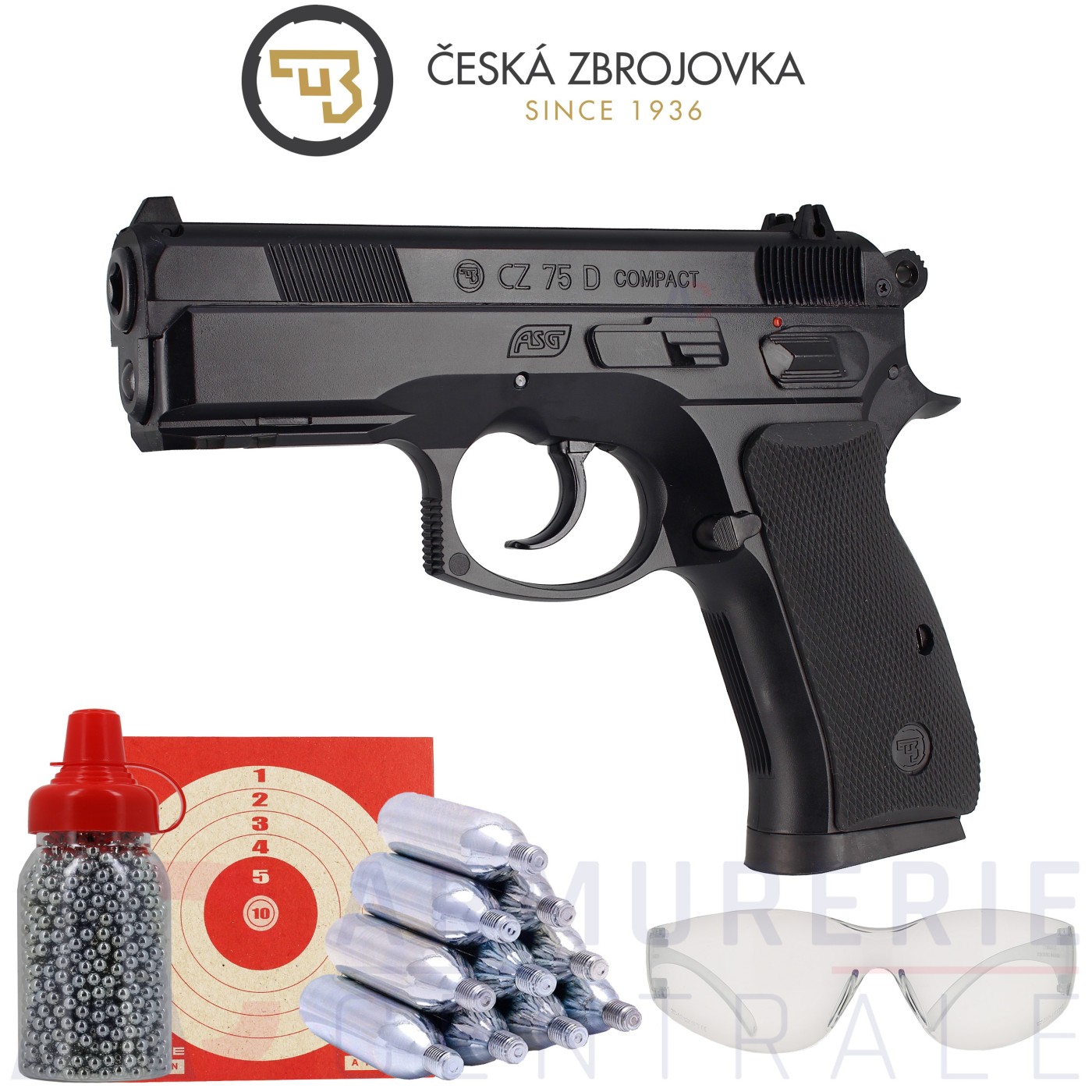 Pistolet ASG CZ 75D Co2 4.5 BB's (2.7 Joules) - Armurerie Centrale
