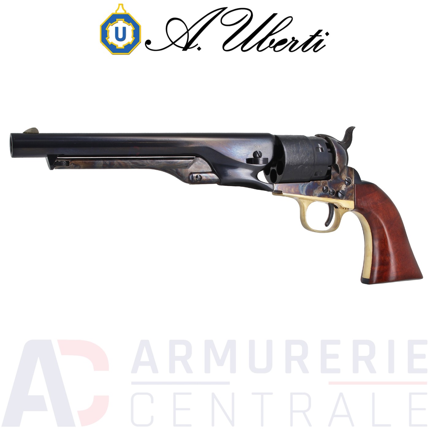 Revolver Uberti 1860 Army Gravé 8" - .44PN - Armurerie Centrale