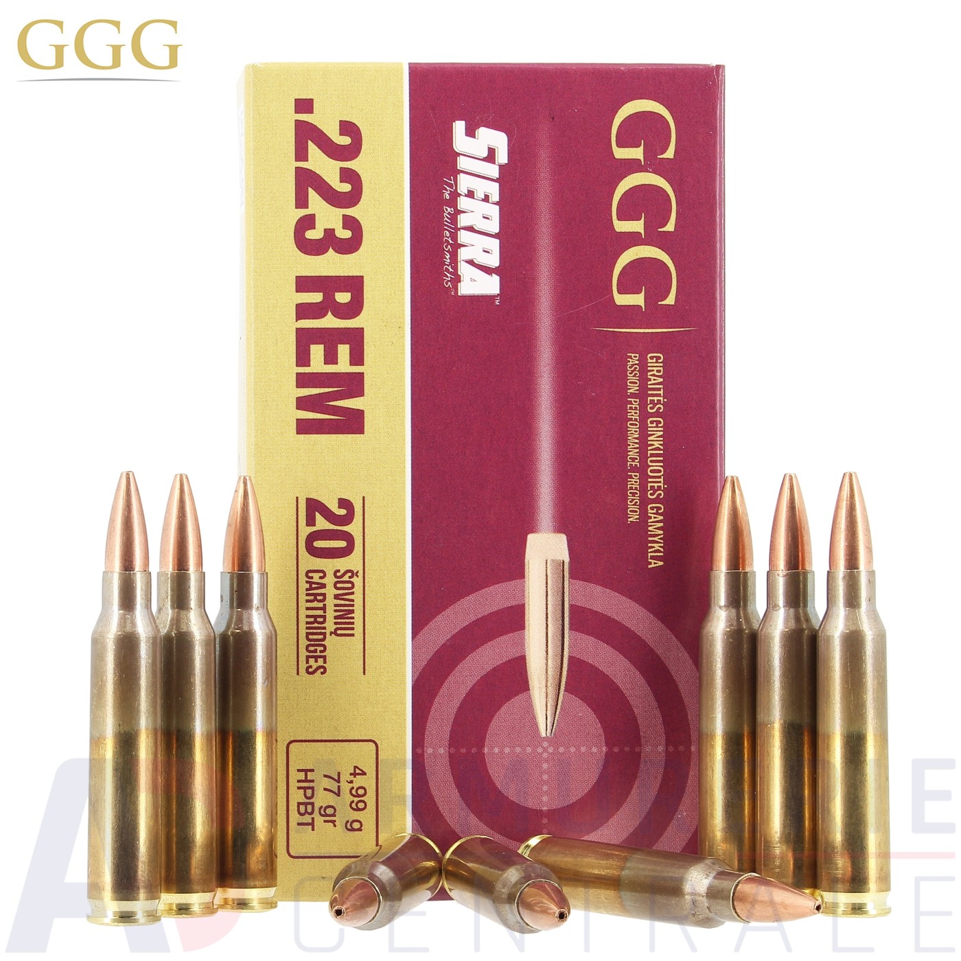 20 cartouches GGG Sierra HPBT - 223 Remington (77 gr) - Armurerie Centrale