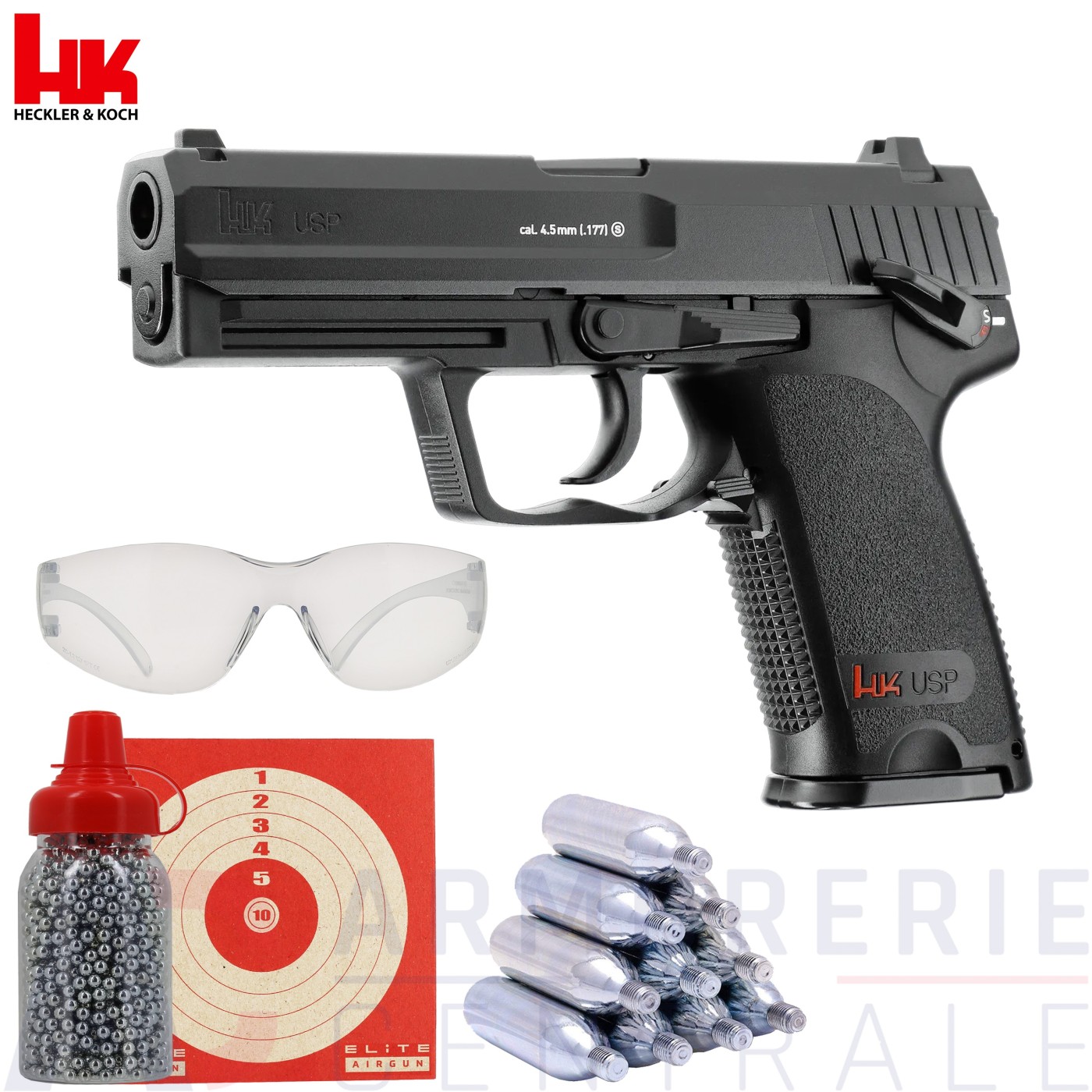 Pistolet Umarex HK USP CO2 - 4.5 mm (3 joules) - Armurerie Centrale