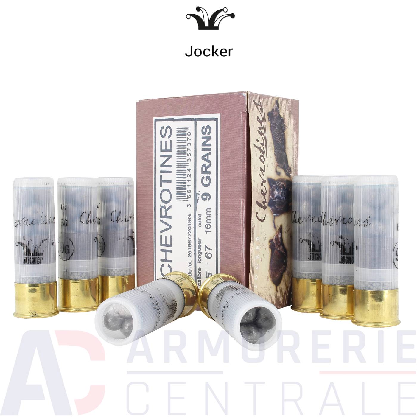 Boite de 10 cartouches Jocker Chevrotine - 16/67/16 - Armurerie Centrale