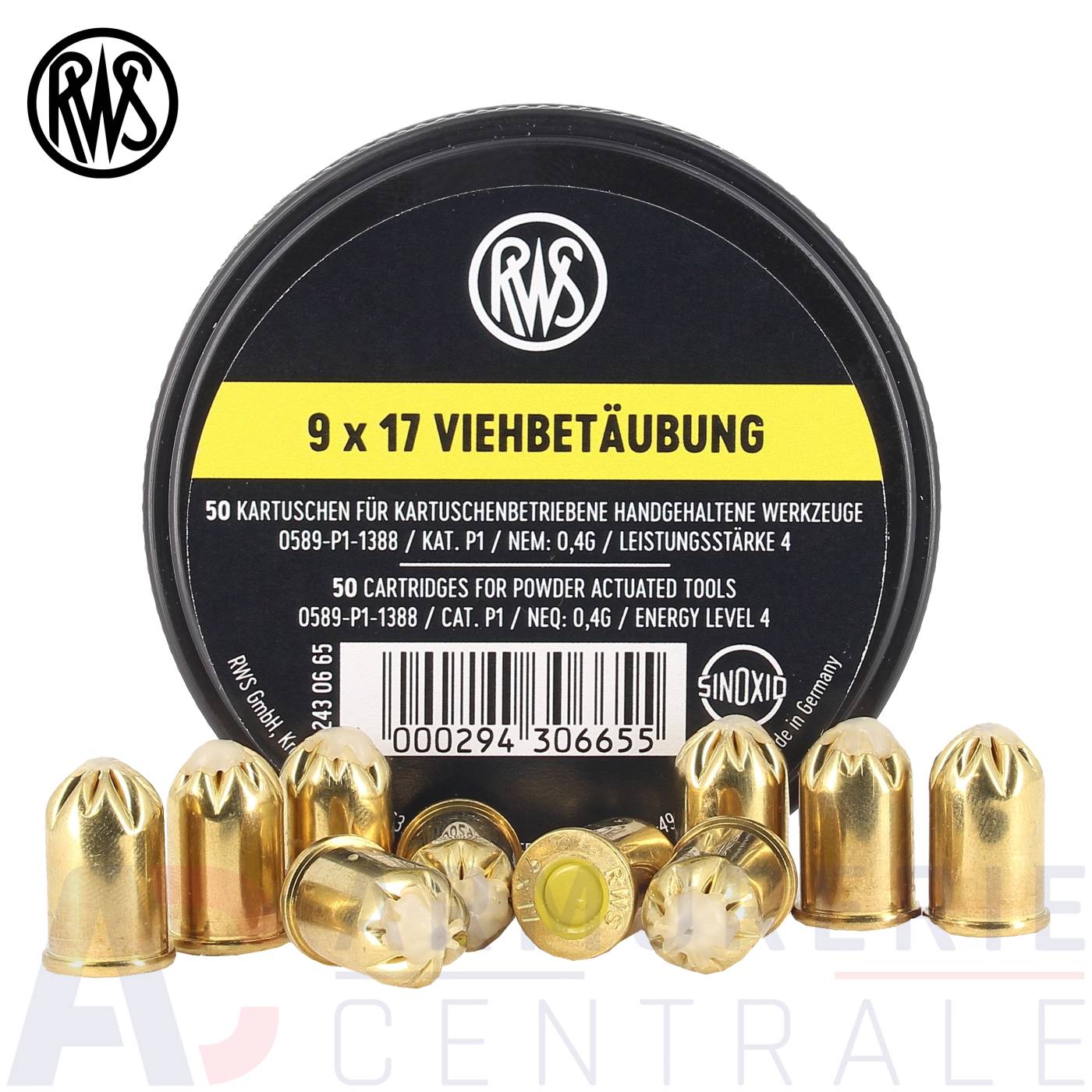 50 munitions d'abattage RWS Gros bétail - 9x17 mm - Armurerie Centrale
