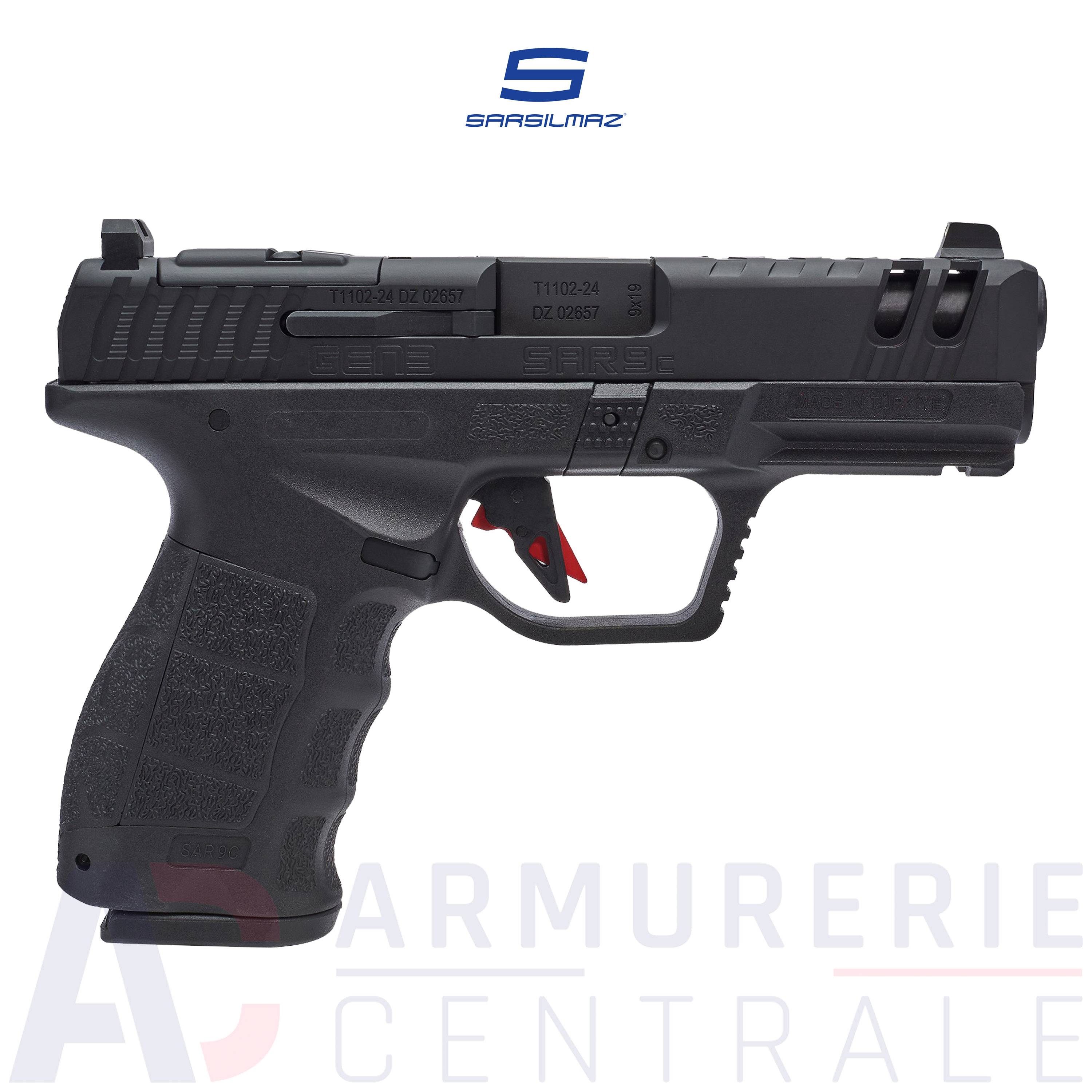 Pistolet semi automatique Sarsilmaz SAR9 C Gen3 - 9x19 - Armurerie Centrale