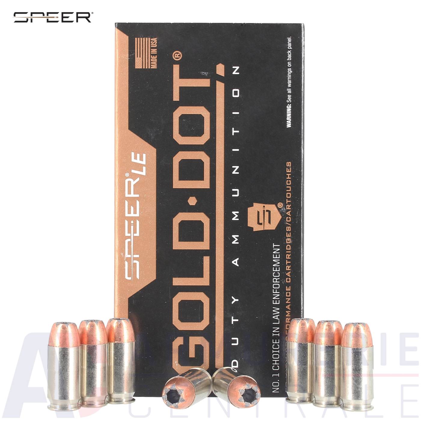 50 munitions Speer Gold Dot HP 230 grains - 45 ACP - Armurerie Centrale