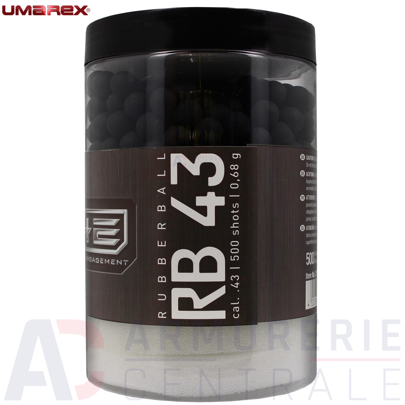 500 Billes caoutchouc Umarex RB43 .43 0.68g - Armurerie Centrale