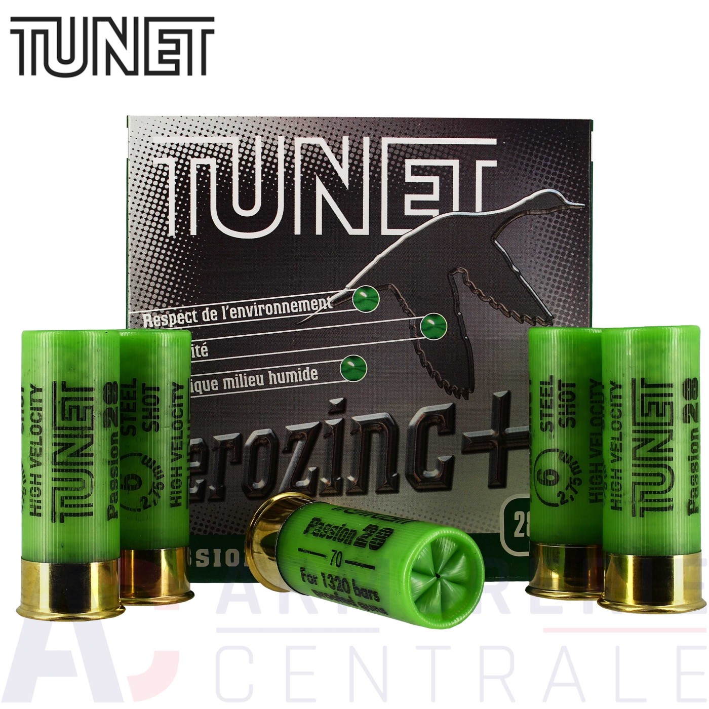 25 cartouches Tunet Ferozinc+ 28g 12/70 - Armurerie Centrale