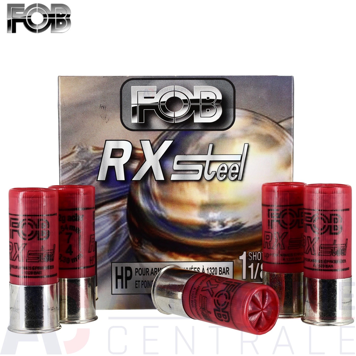 25 Cartouches Fob RX-Steel 12/70 32g plomb n°7 et 4 - Armurerie Centrale
