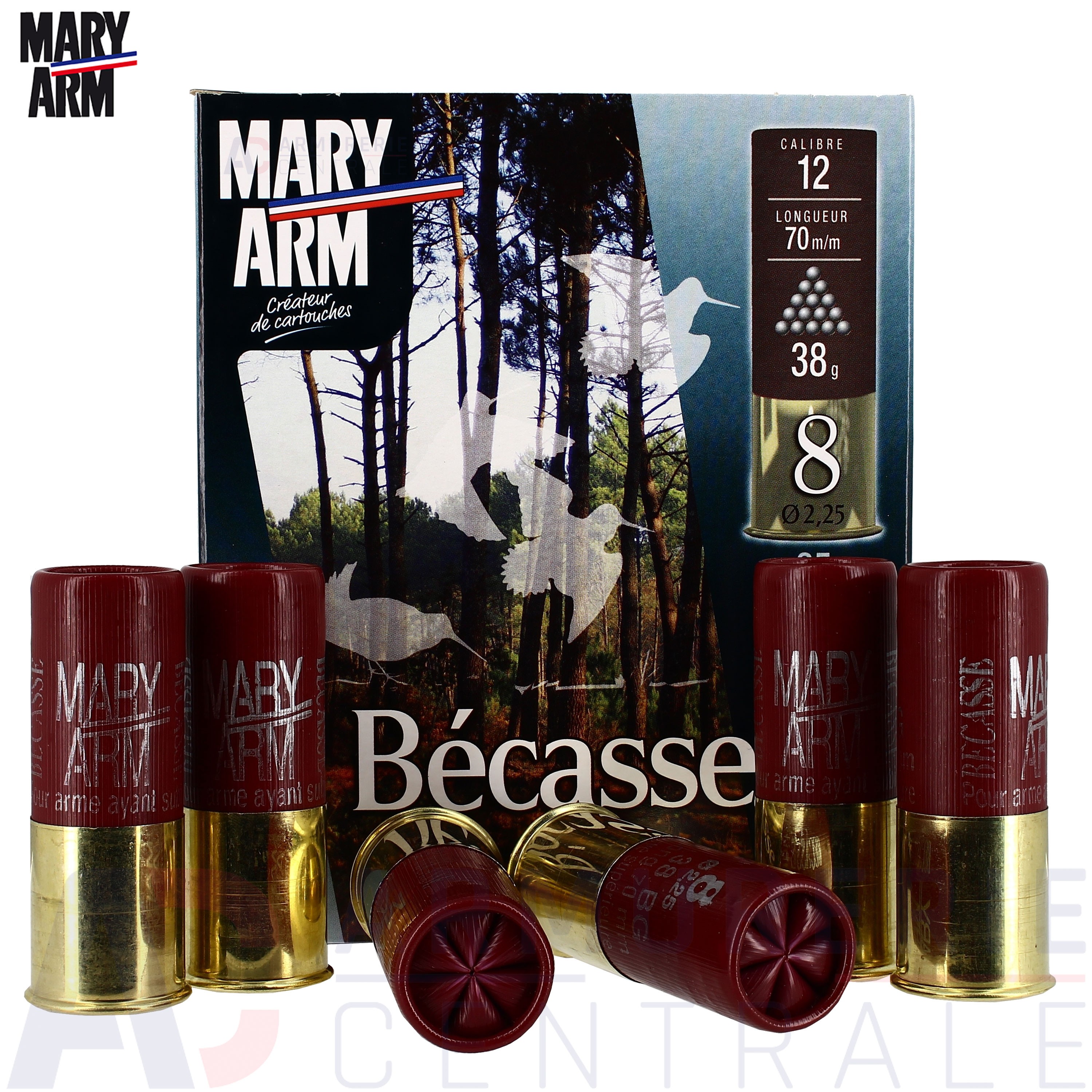 10 Cartouches Mary Arm Bécasse Dispersantes 38g n°8 12/70 - Armurerie ...