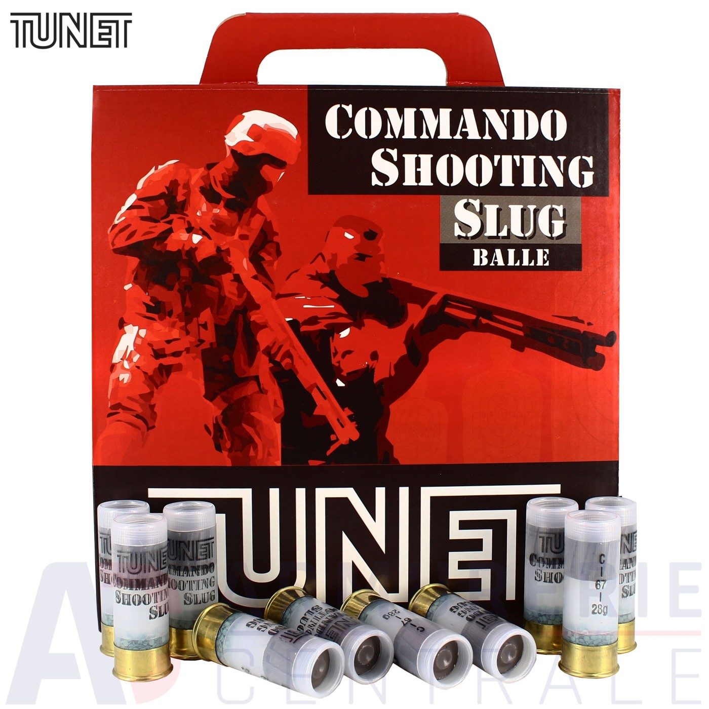 100 cartouches Tunet Commando Shooting Slug 12/67 - Armurerie Centrale